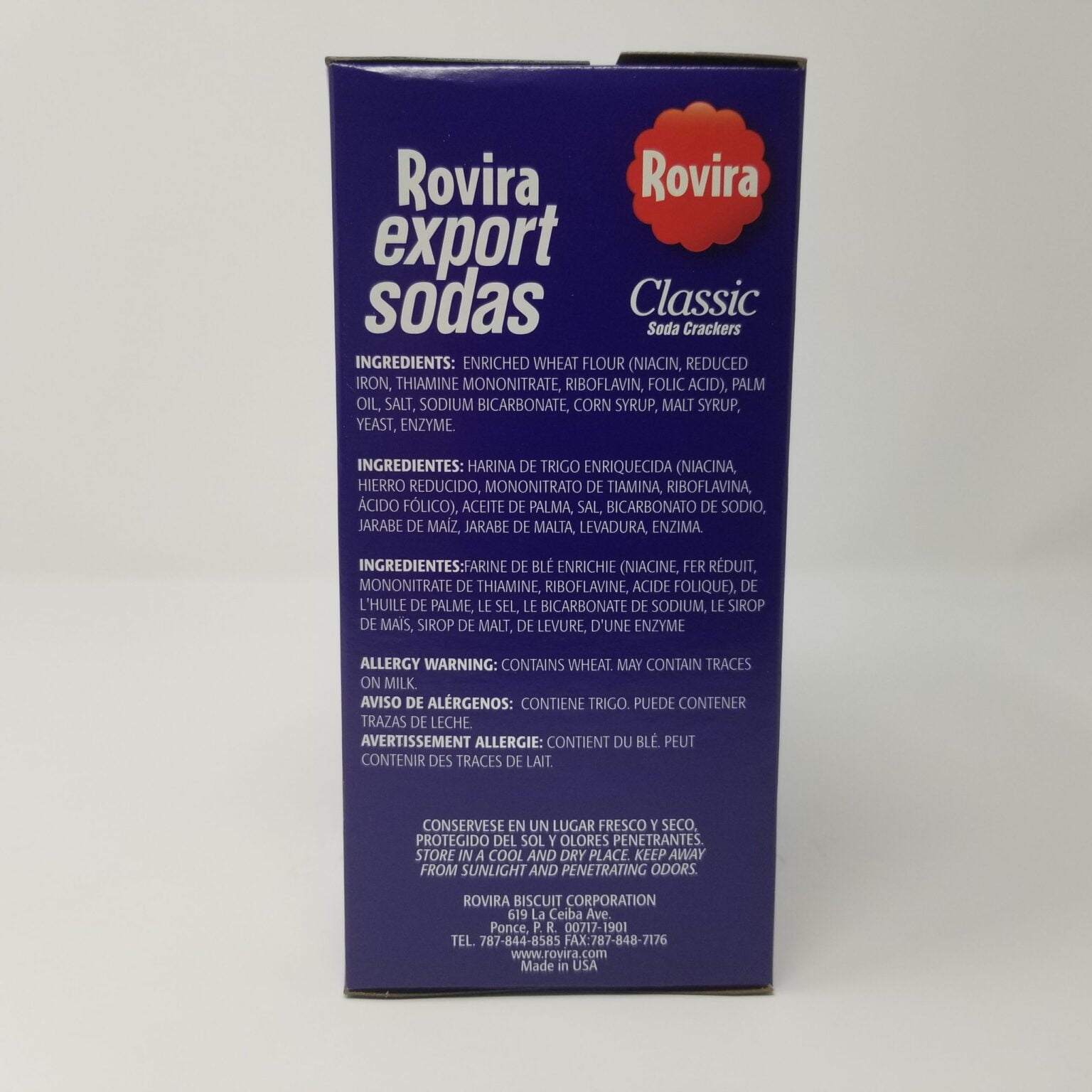 Rovira Export Sodas Classic - Soda Crackers - Antojo Boricua