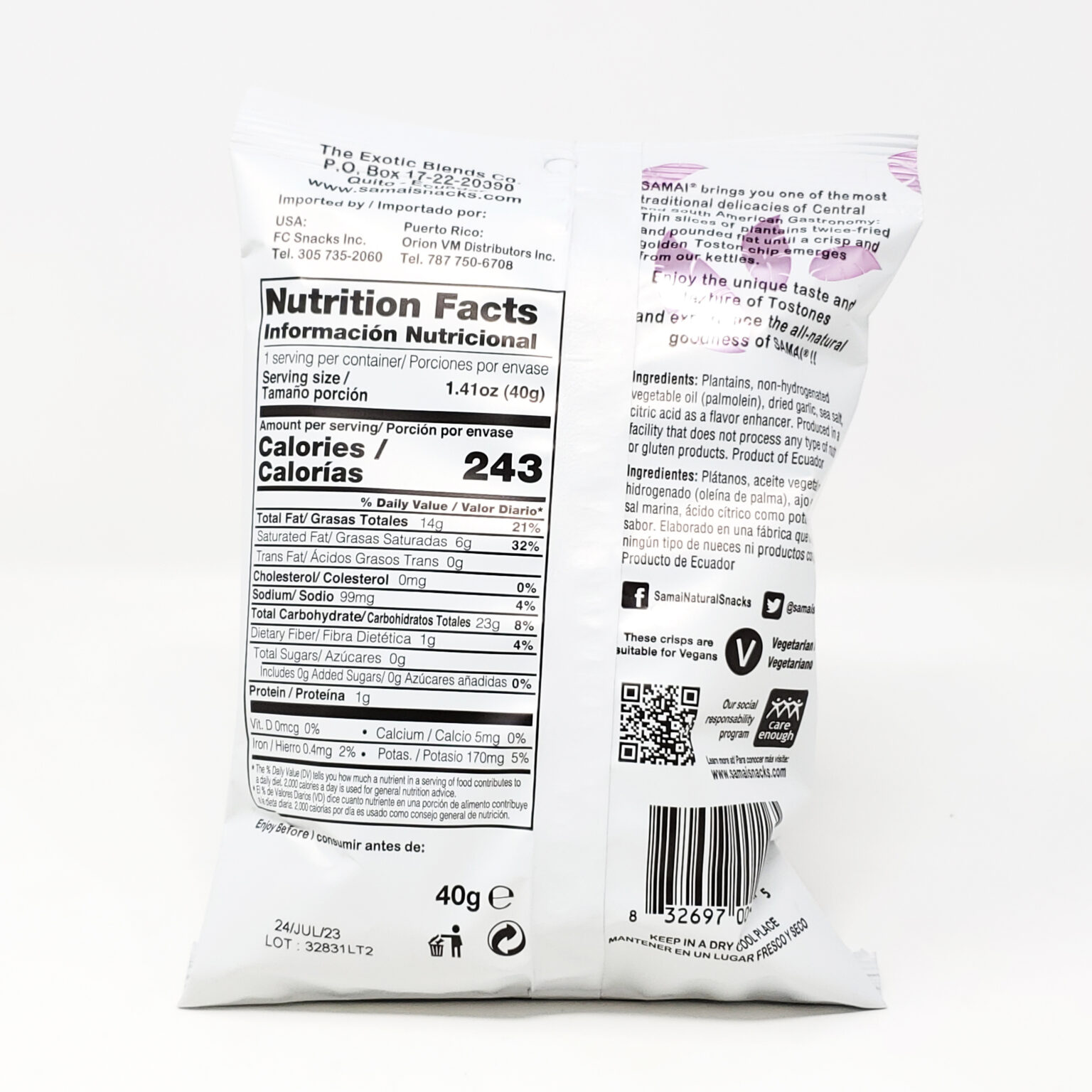 Tostones con Ajo - Samai - 1.41 Oz - Antojo Boricua