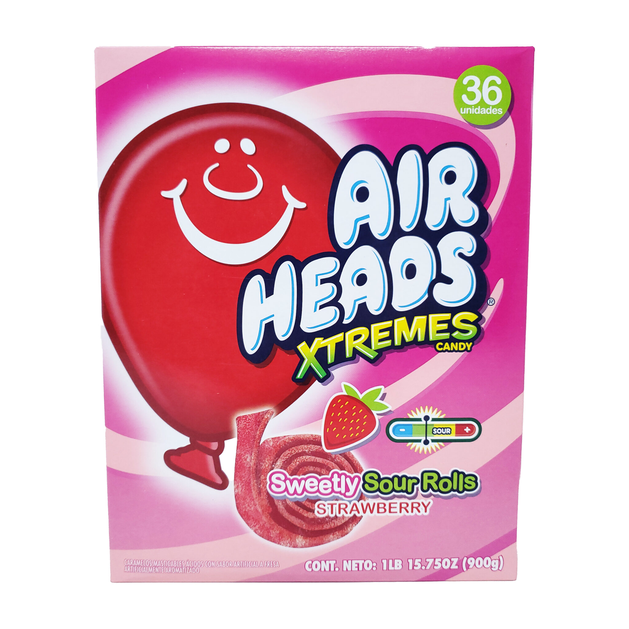 Strawberry Xtreme Sour Rolls - AirHeads - Antojo Boricua